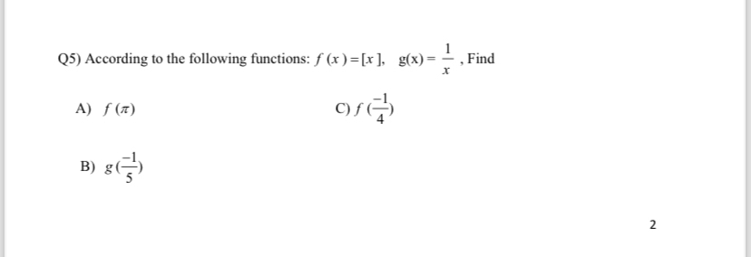Solved Q5) ﻿According to the following functions: | Chegg.com