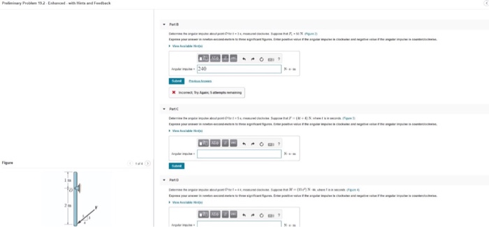 Solved OMNE Part Determine the angular impulse woont m ed | Chegg.com