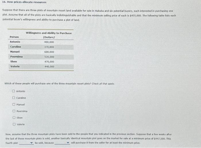 Solved Suppose that there are three plots of mountain resort | Chegg.com