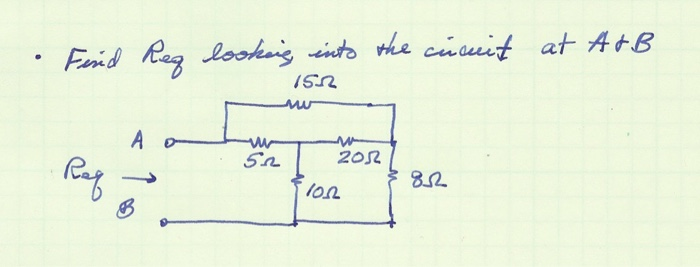 Solved Find Req looking into the circuit at A&B 1512 um on | Chegg.com