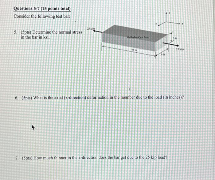 Solved Questions 5-7 (15 points total) Consider the | Chegg.com