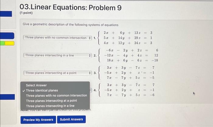 Solved 03. Linear Equations: Problem 9 (1 point) Give a | Chegg.com