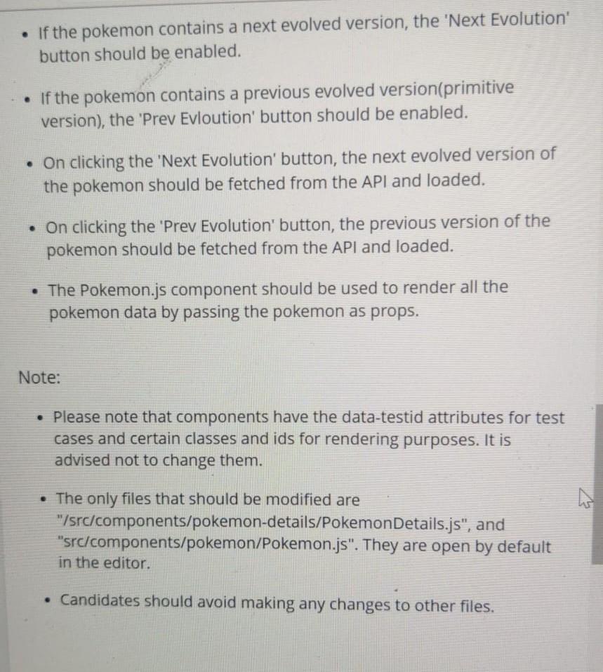 Solved Given a Pokemon details component, debug the React | Chegg.com