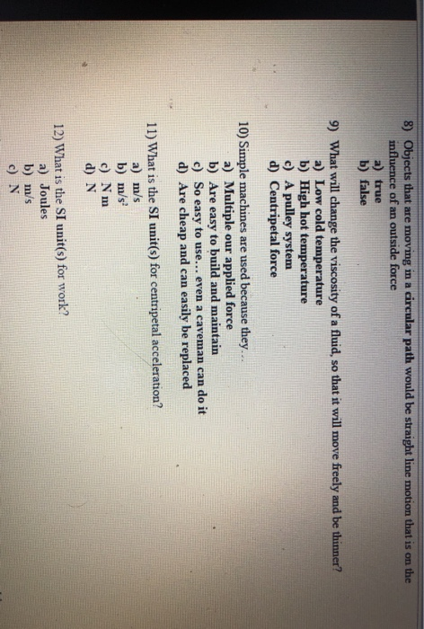 Solved objects that are moving in a circular path.. | Chegg.com