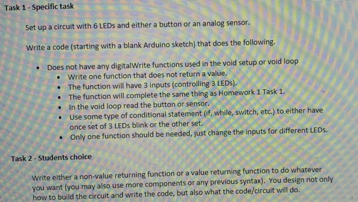 Solved Task 1 Specific Task Set Up A Circuit With 6 Leds 4089