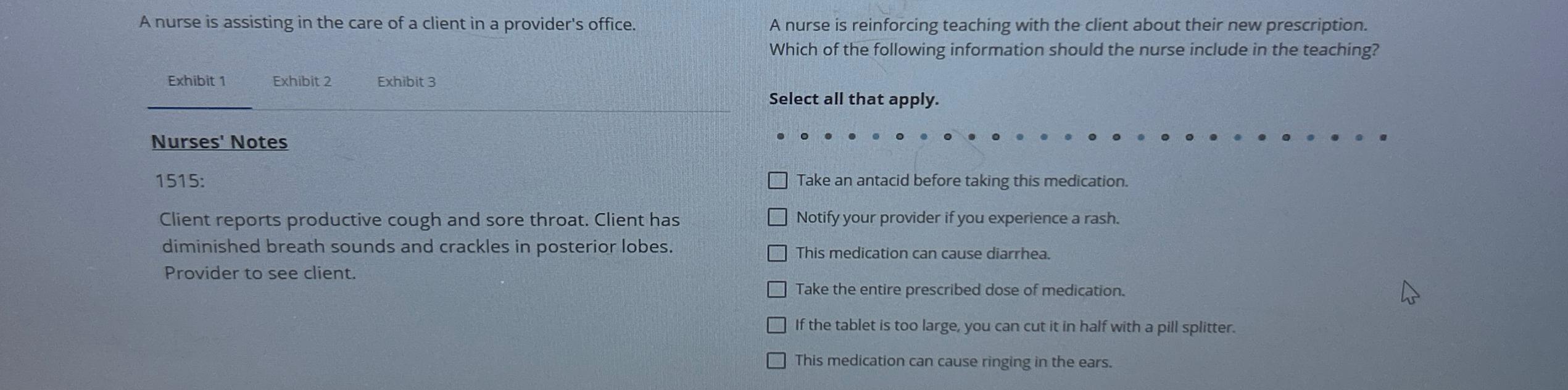 Solved A nurse is assisting in the care of a client in a | Chegg.com