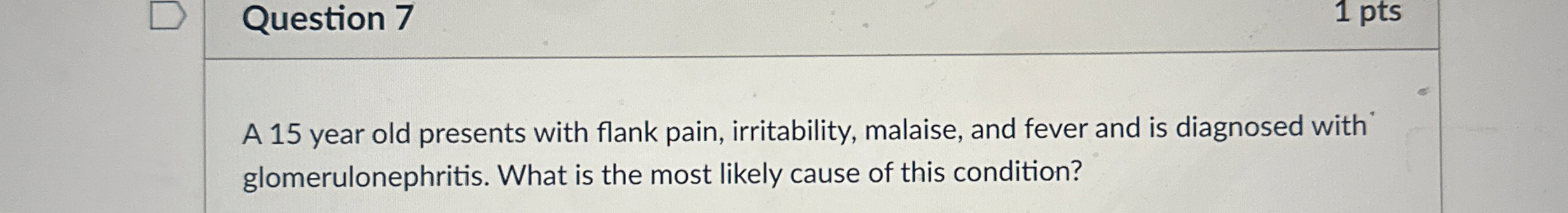 Solved Question 71 ﻿ptsA 15 ﻿year old presents with flank | Chegg.com