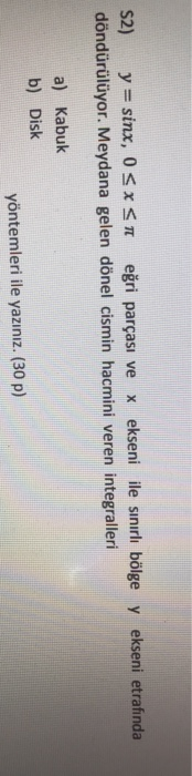 Solved rotate around y axis a) volume by shell method | Chegg.com