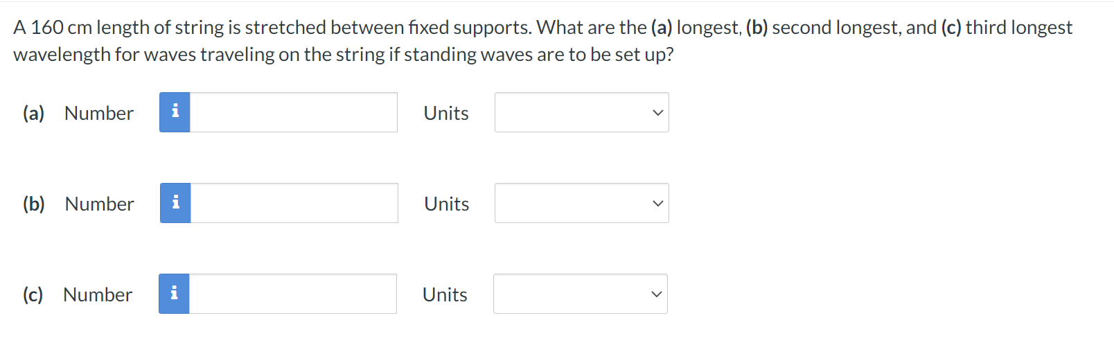 Solved A 160cm ﻿length of string is stretched between fixed | Chegg.com