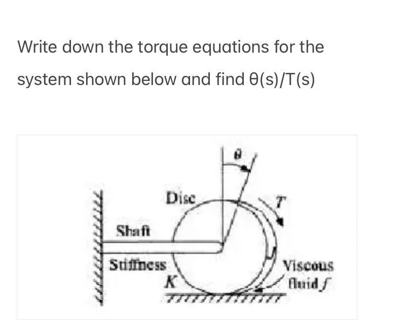 Solved Write down the torque equations for the system shown | Chegg.com