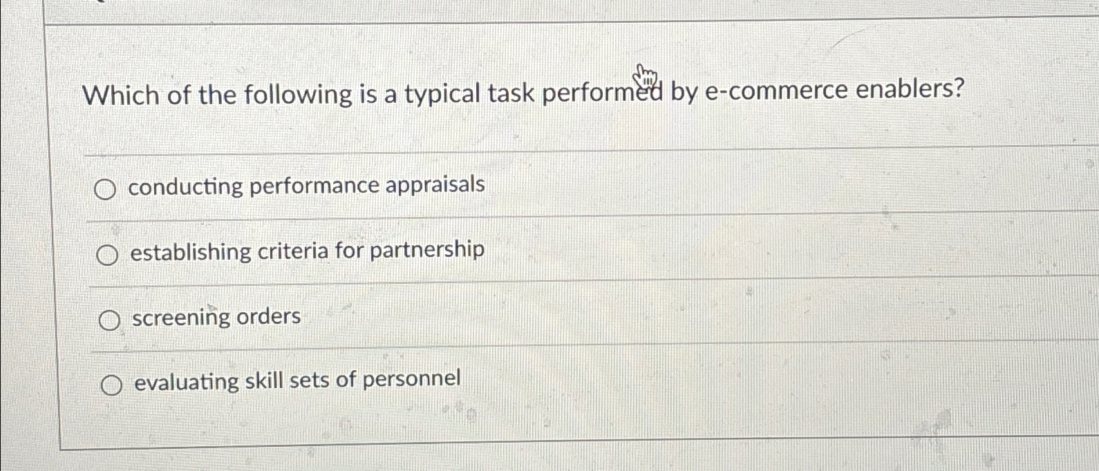 Solved Which of the following is a typical task performed by | Chegg.com