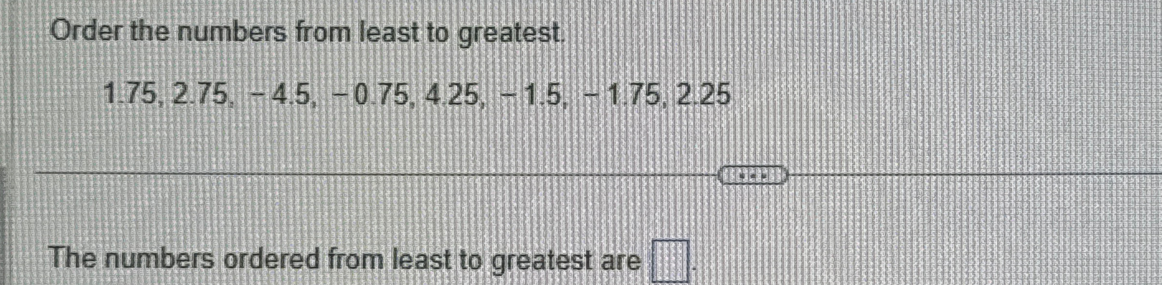 Solved Order the numbers from least to | Chegg.com