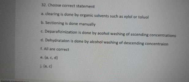 Solved Choose correct statementa. ﻿clearing is done by | Chegg.com