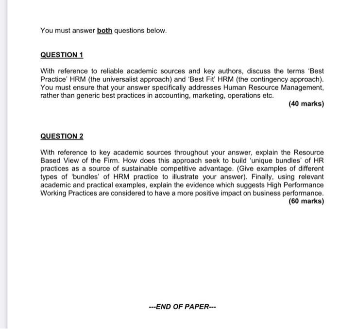 Solved You must answer both questions below. QUESTION 1 With | Chegg.com