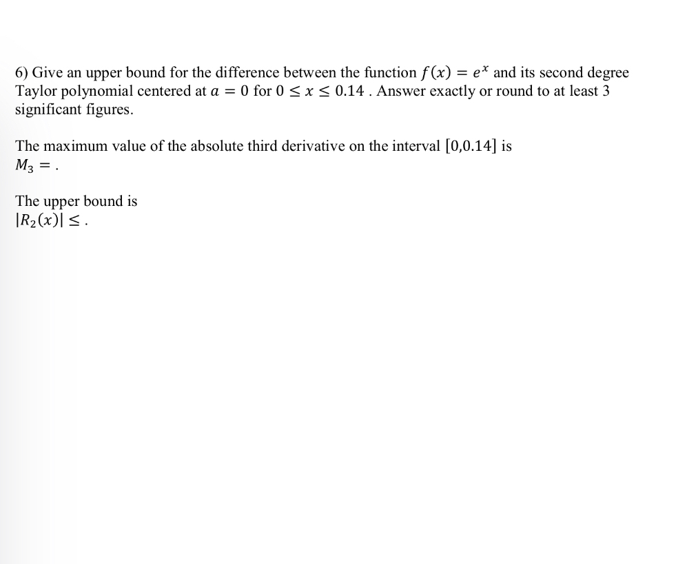 Solved Give an upper bound for the difference between the | Chegg.com