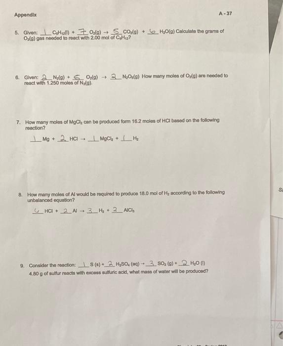 Solved O2(g) gas needed to react with 2.00 mol of C2H12 ? 6. | Chegg.com