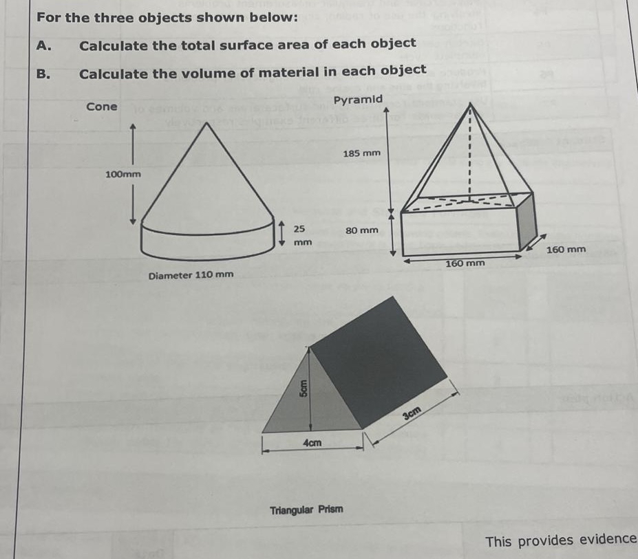 Solved For the three objects shown below:A. ﻿Calculate the | Chegg.com