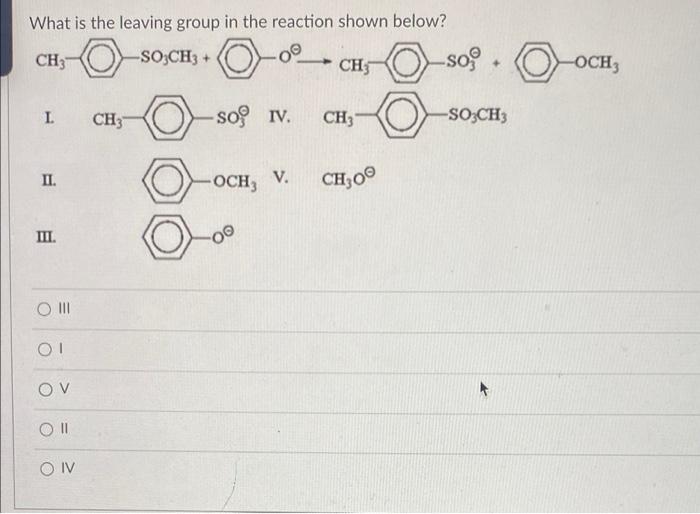 Solved What is the leaving group in the reaction shown | Chegg.com