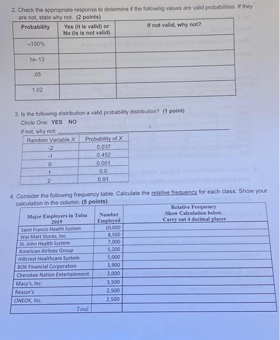 Solved \r\n2. Check the appropriate response to determine if | Chegg.com