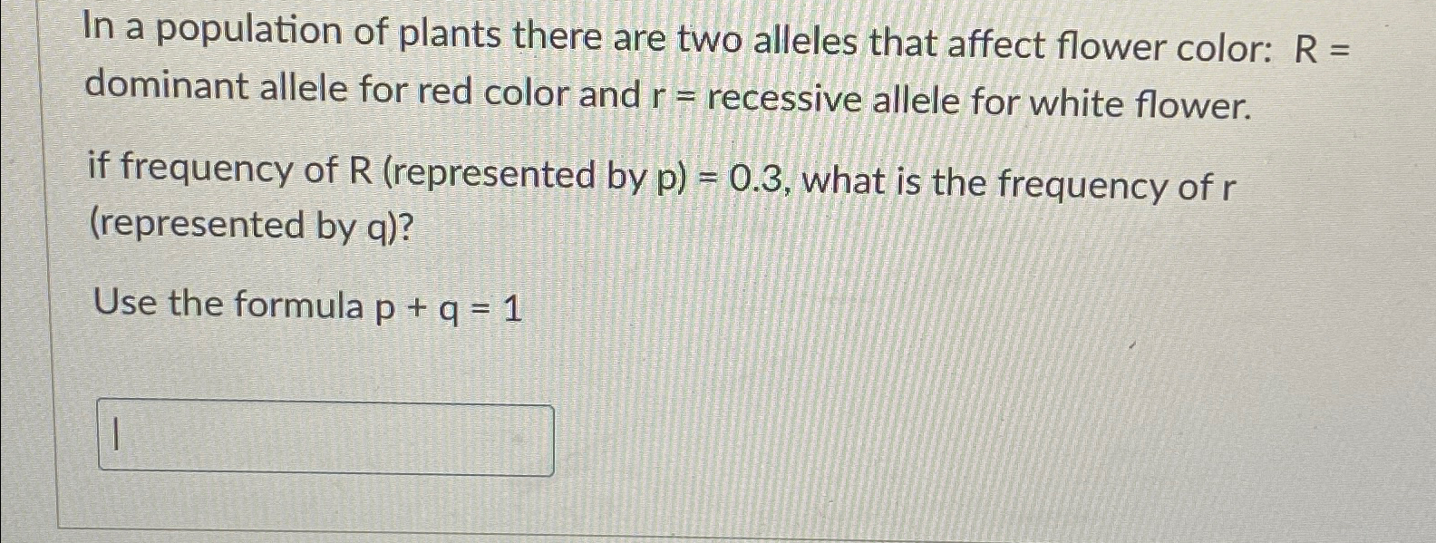 Solved In a population of plants there are two alleles that | Chegg.com