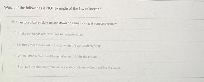 Solved Which of the followings is NOT example of the law of | Chegg.com