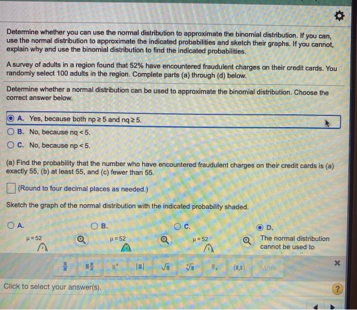 Solved Determine whether you can use the normal distribution | Chegg.com