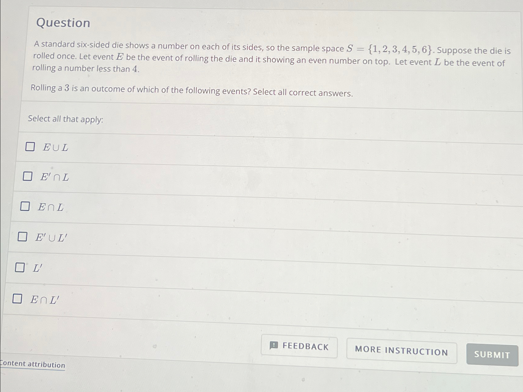 Solved QuestionA standard six-sided die shows a number on | Chegg.com