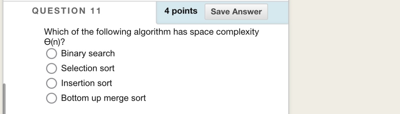 Solved QUESTION 114 ﻿pointsWhich of the following algorithm | Chegg.com