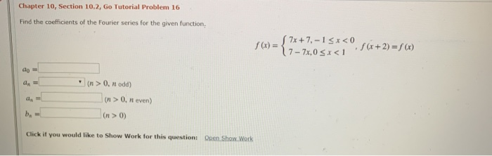 Solved Chapter 10, Section 10.2, Go Tutorial Problem 16 Find | Chegg.com