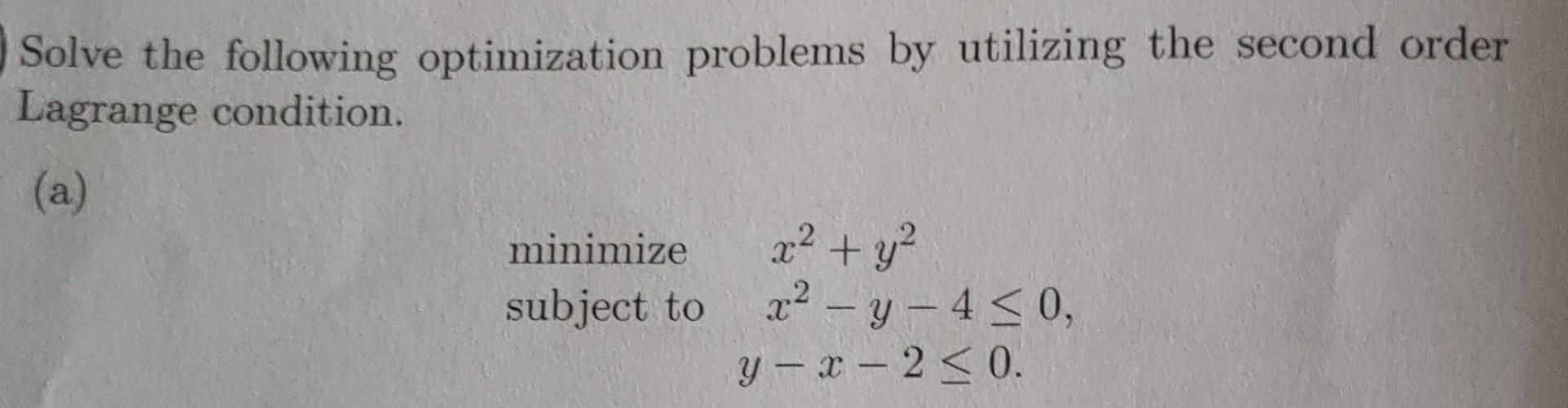 Solved Solve the following optimization problems by | Chegg.com