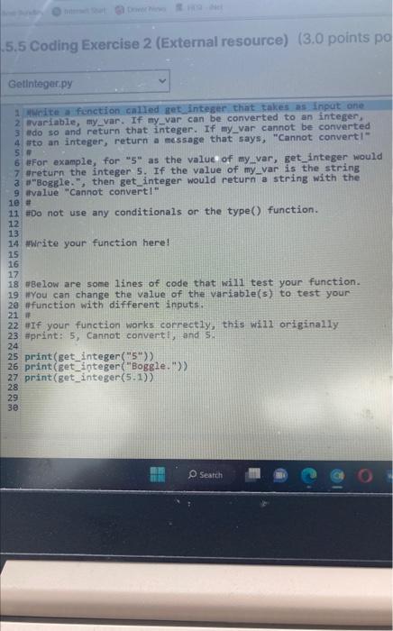 Solved 5.5 Coding Exercise 2 (External resource) ( 3.0 | Chegg.com