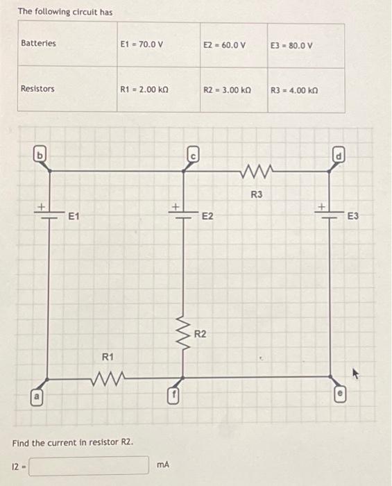 Solved Find the current in resistor RZ. | Chegg.com