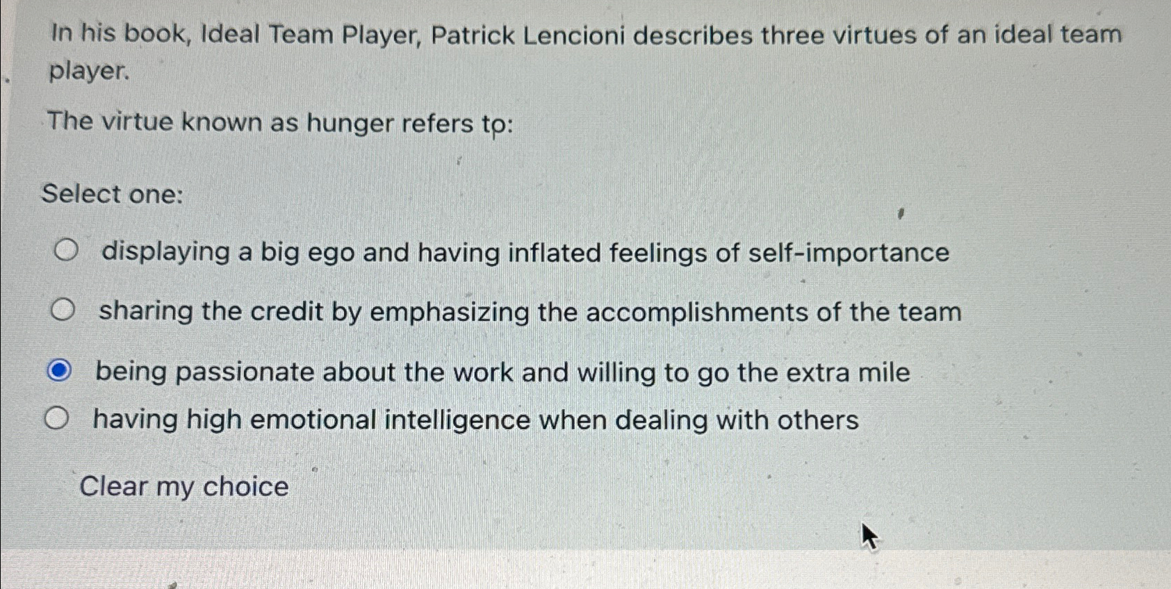 Solved In his book, Ideal Team Player, Patrick Lencioni | Chegg.com