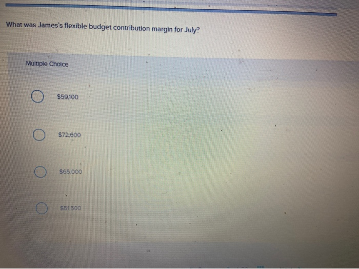 Solved What was James's flexible budget contribution margin | Chegg.com