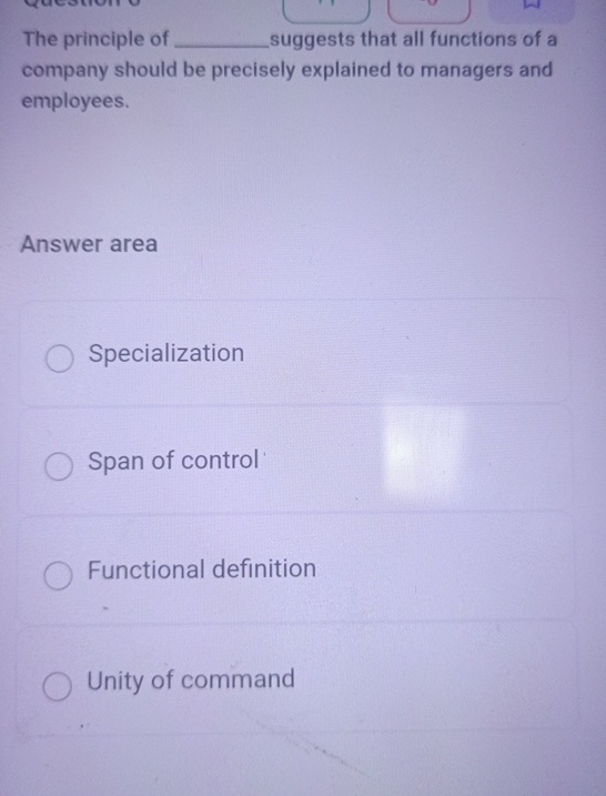 Solved The principle of ﻿suggests that all functions of a | Chegg.com