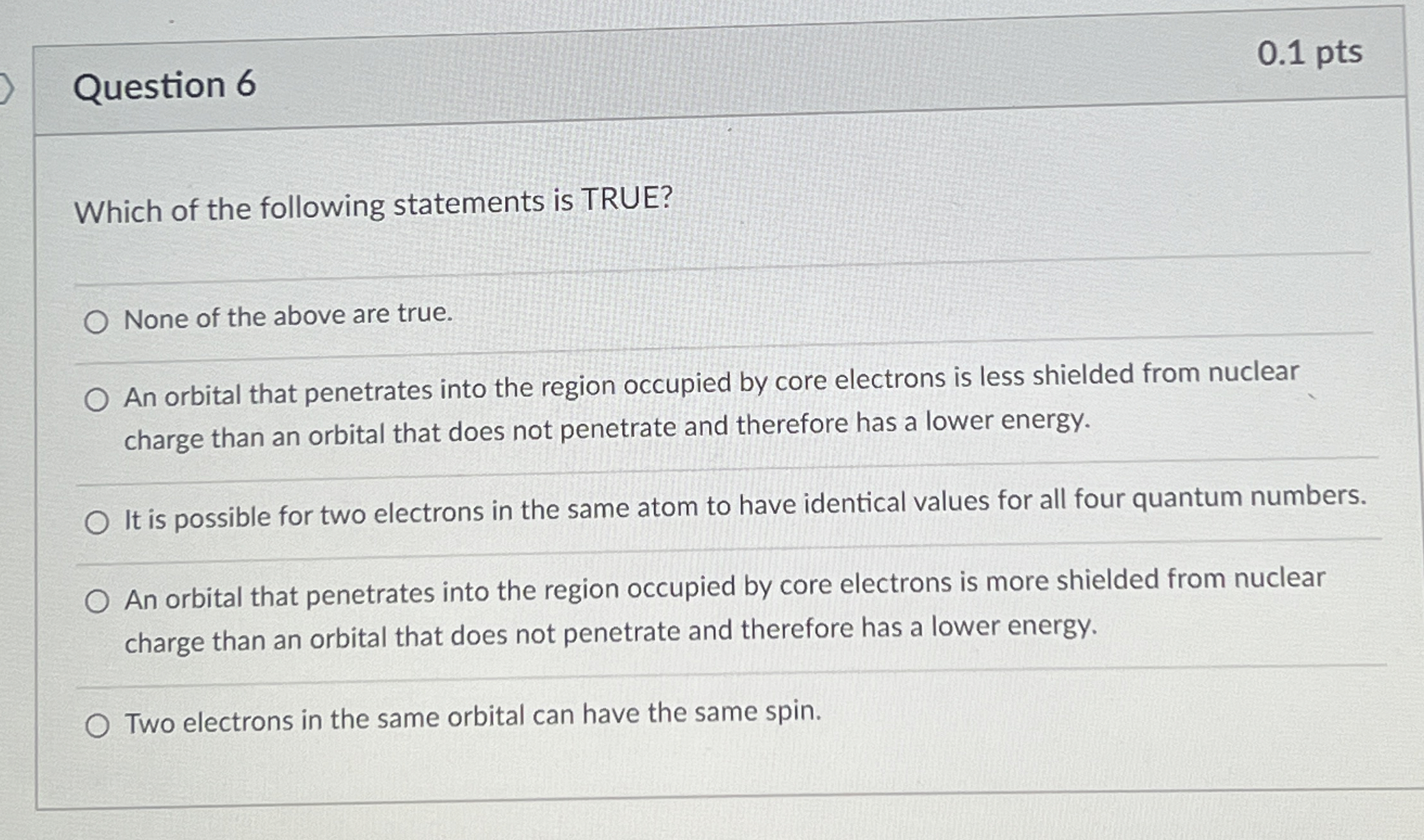Solved Question 60.1 ﻿ptsWhich of the following statements | Chegg.com