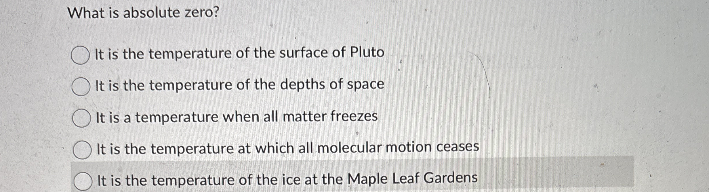 Solved What is absolute zero?It is the temperature of the | Chegg.com