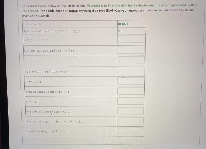 Solved Consider the code below on the left hand side. Your | Chegg.com