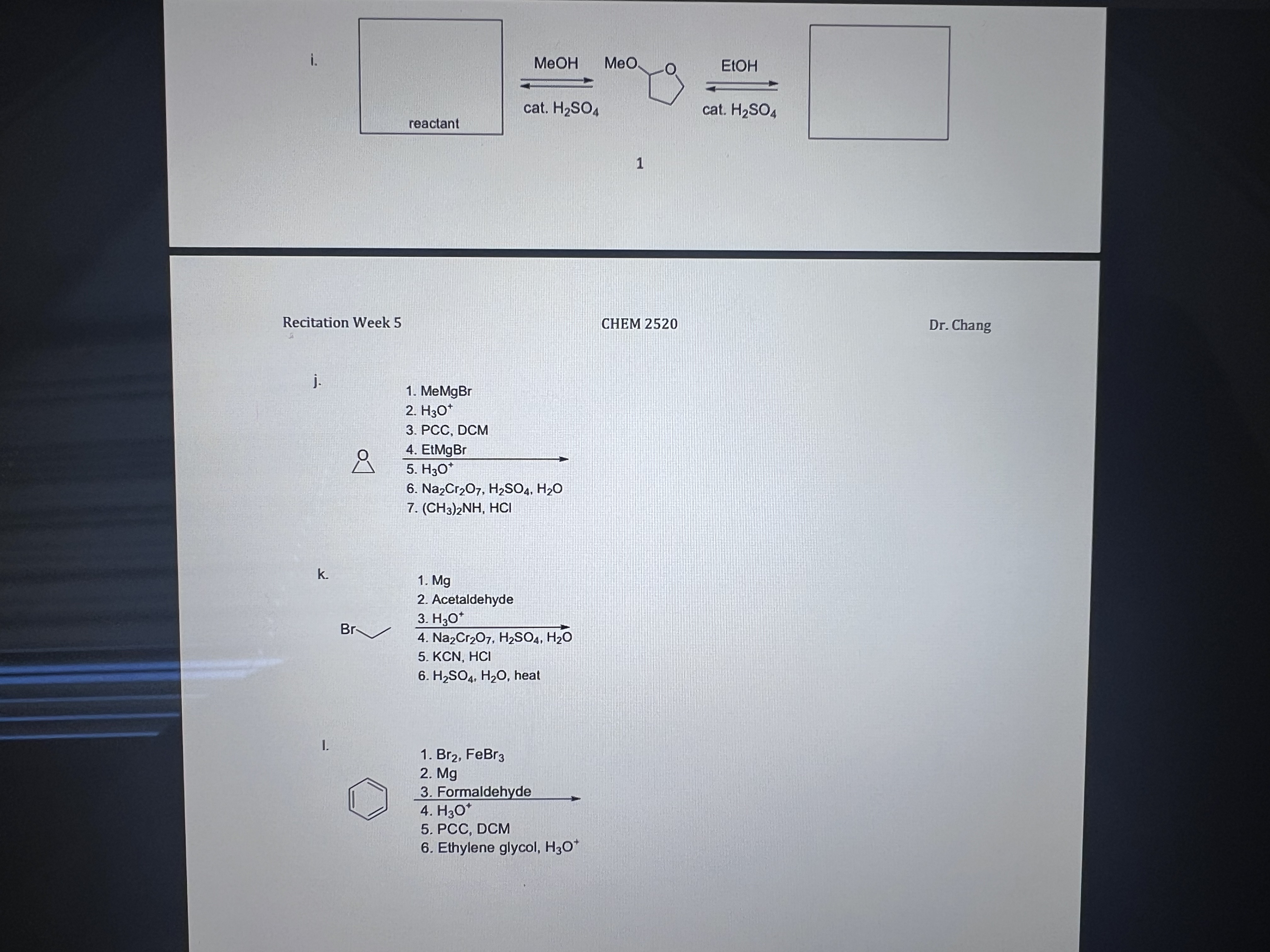 Solved Predict major product only.Recitation Week | Chegg.com