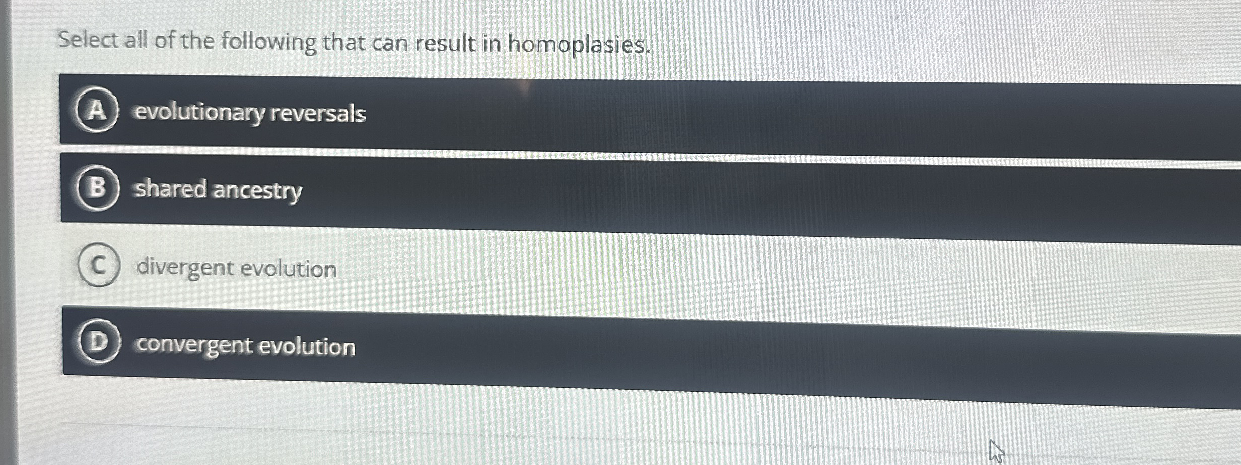 Select all of the following that can result in | Chegg.com