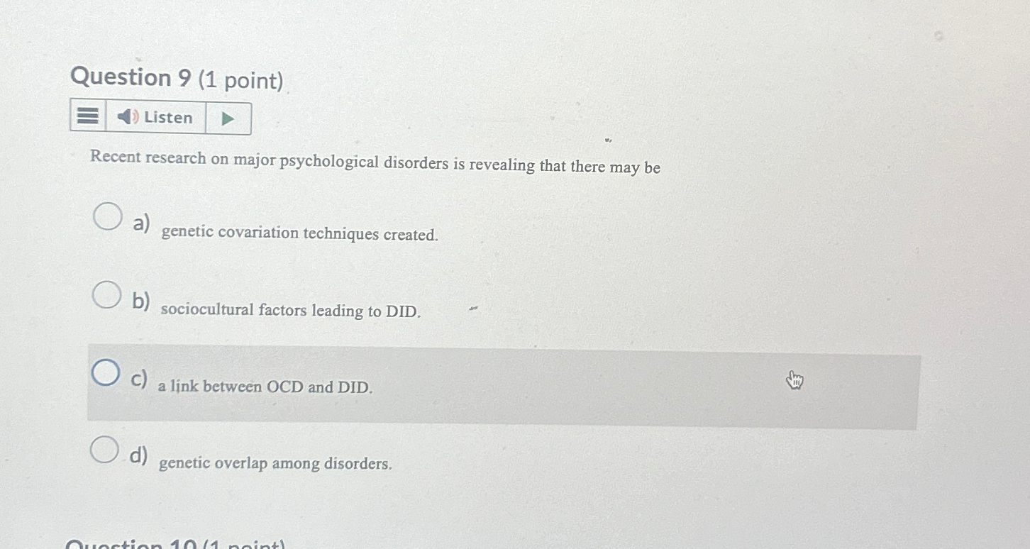 Solved Question 9 (1 ﻿point)ListenRecent research on major | Chegg.com