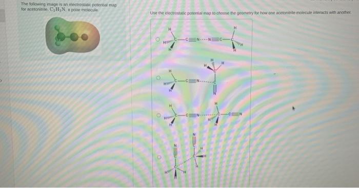 Solved The following image is an electrostatic potential map | Chegg.com