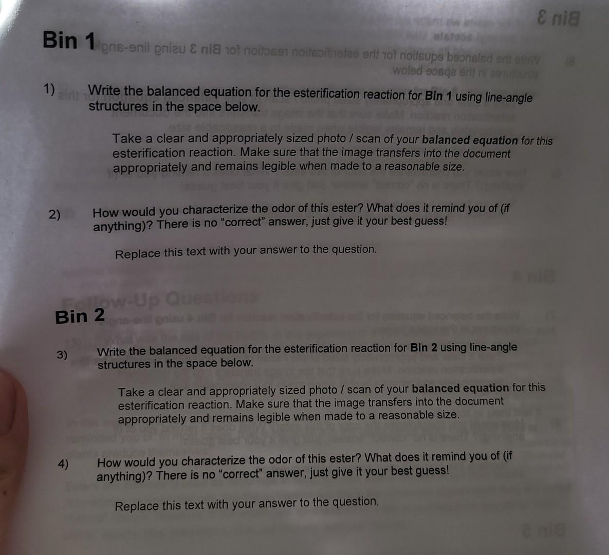 Solved Experiment 5: The Scents of Esters: An Esterification | Chegg.com