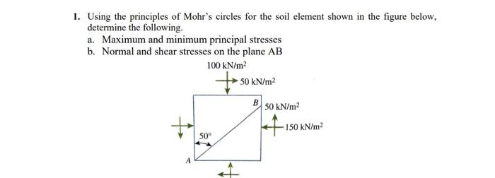 1. Using the principles of Mohr's circles for the | Chegg.com