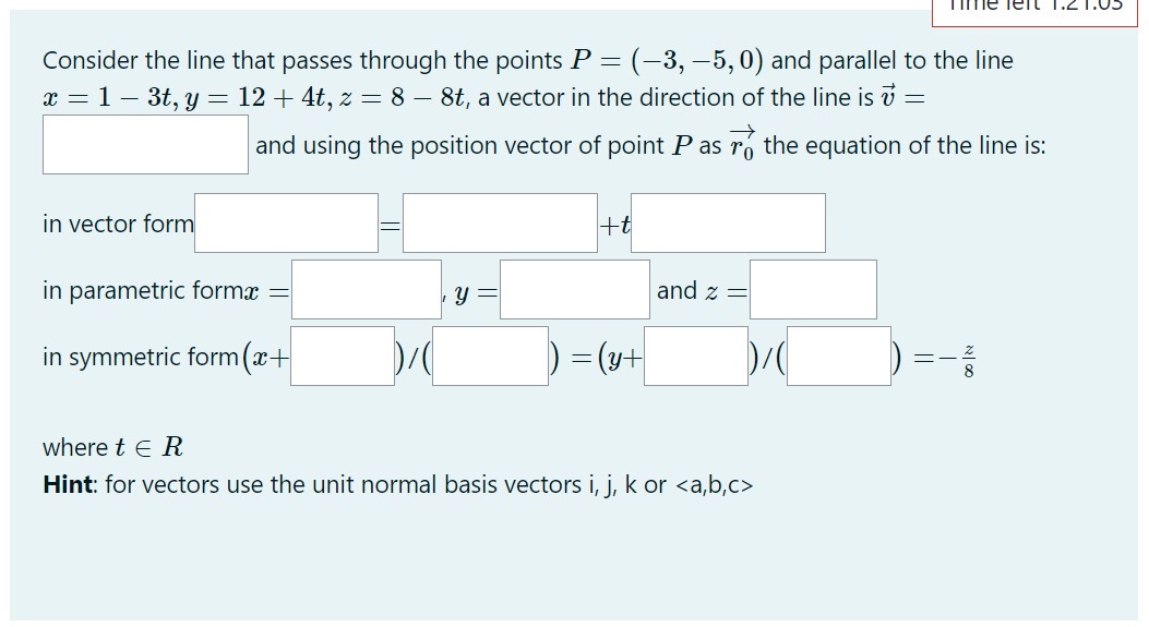 Solved Consider the line that passes through the points | Chegg.com
