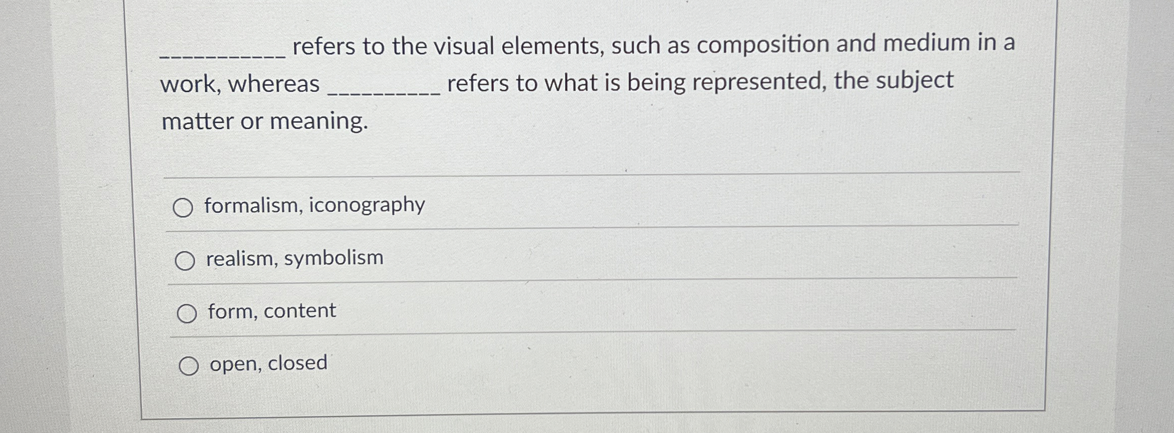 Solved q, ﻿refers to the visual elements, such as | Chegg.com