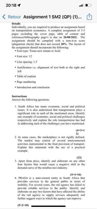 Solved Details Individually, you are required to produce an | Chegg.com