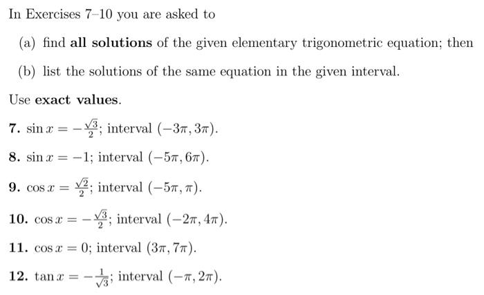Solved In Exercises 7-10 you are asked to (a) find all | Chegg.com