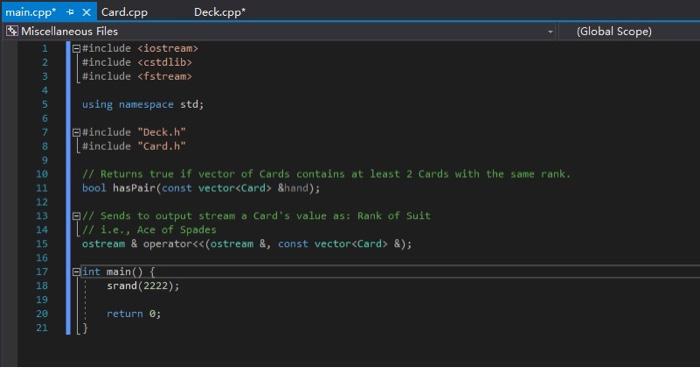 Solved Problem Definition Write a Card class and a Deck | Chegg.com