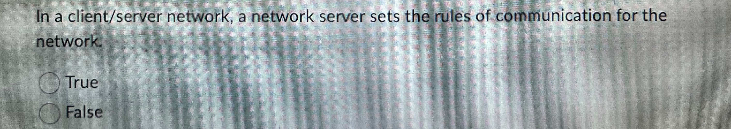 Solved In a client/server network, a network server sets the | Chegg.com